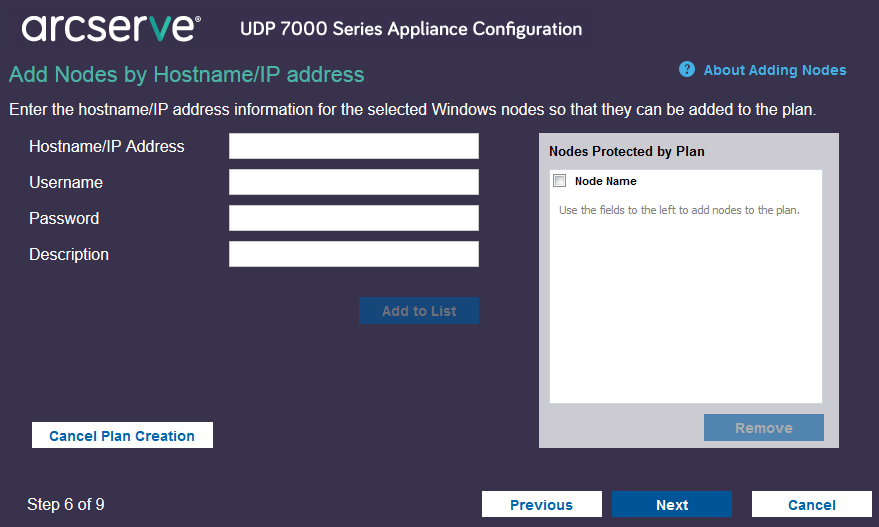 Add Nodes by Hostname/IP Address